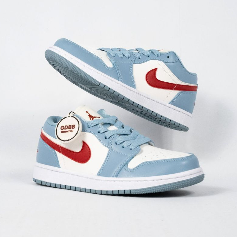 Jual Sepatu Jordan 1 Low Blue Whisper Dune Red Authentic Sneakers ...