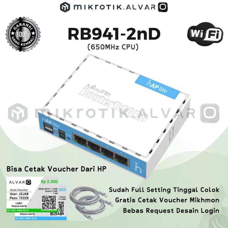 Jual MikroTik Router Wireless RB941-2nD hAP lite Full Setting Hotspot ...