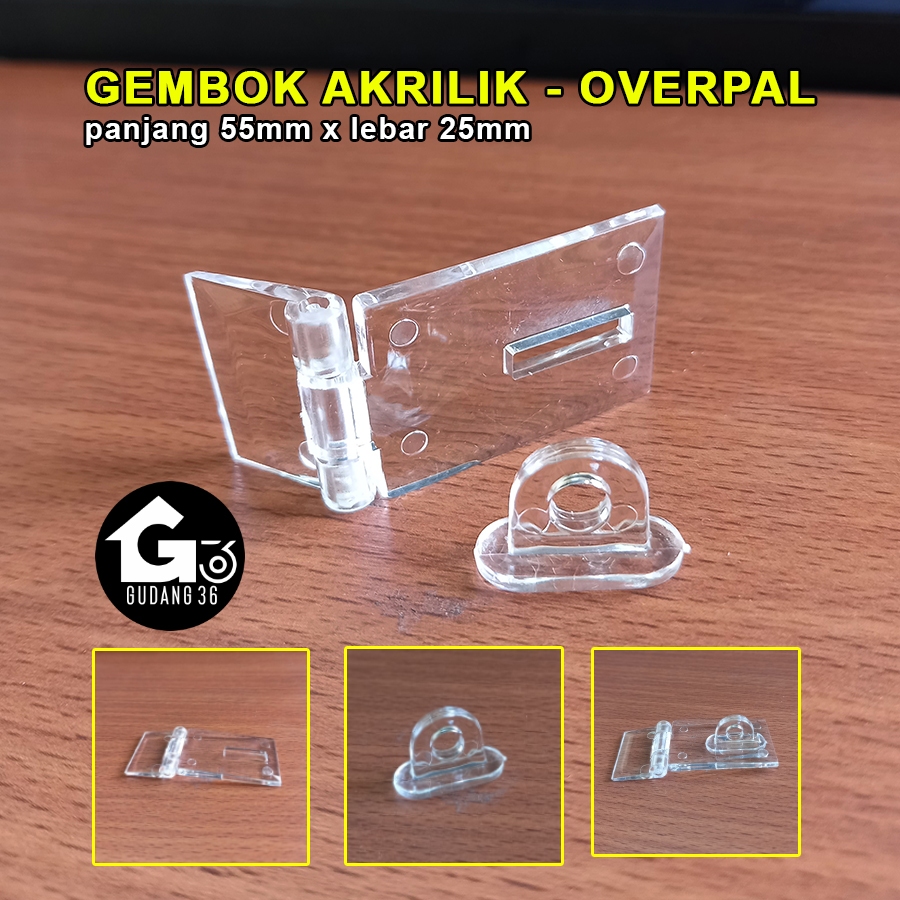 Jual Gembok Akrilik / Overpal - Panjang 55mm Lebar 25mm | Shopee Indonesia