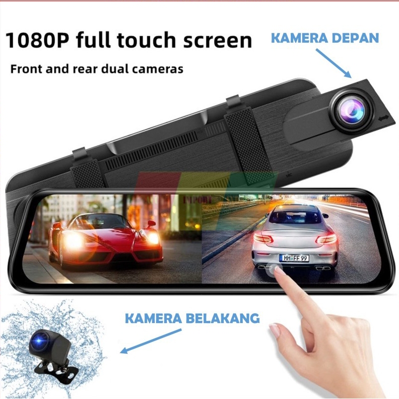 Jual Mirror Dashcam Touch Screen Night Vison Kamera Mobil Spion V10 ...