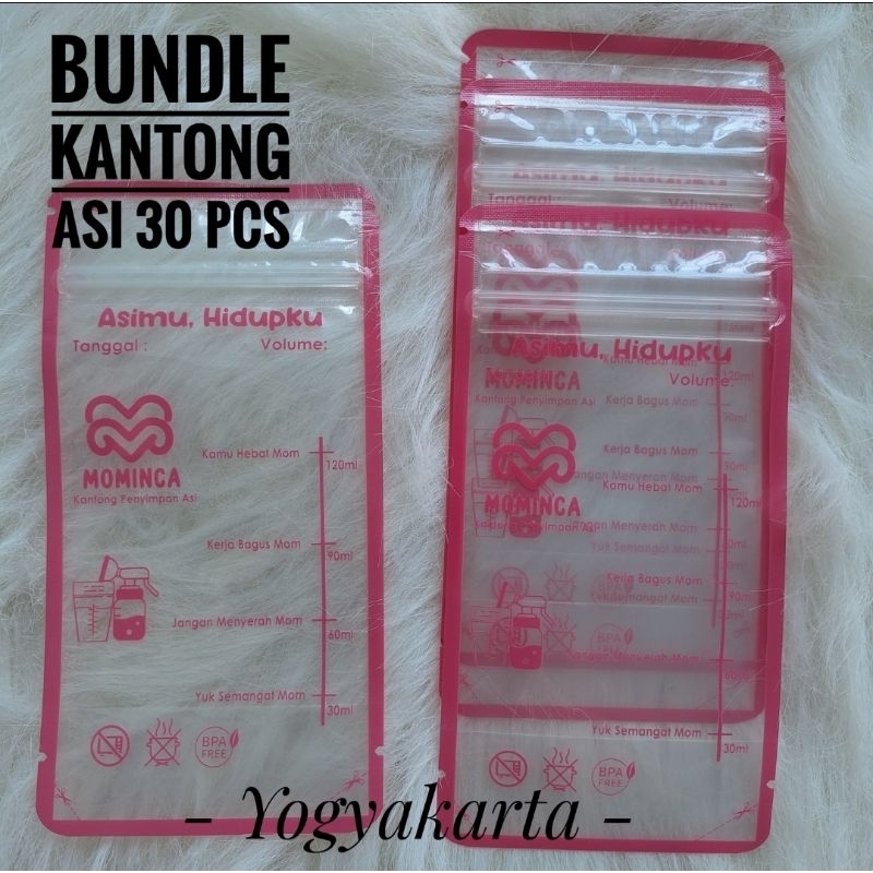 Jual Kantong ASI Mominca Plastik Penyimpan ASI 120 ml PAKET FULL 30 PCS ...