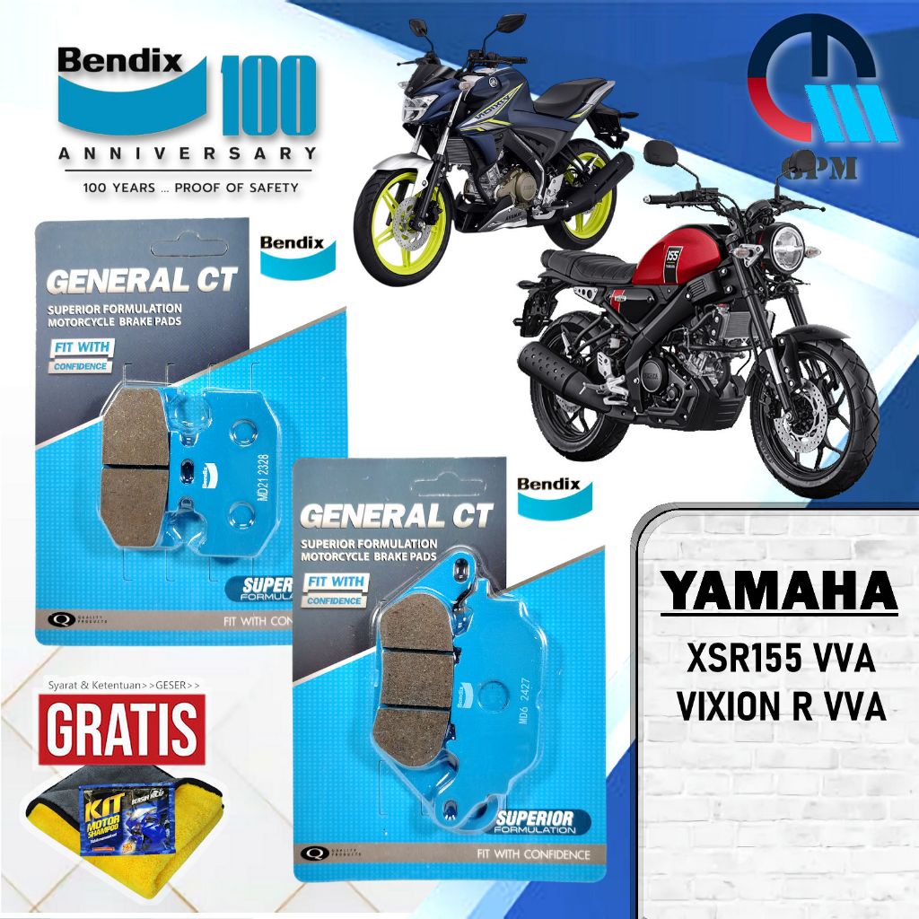 Jual Kampas rem XSR155 dan VIXION R VVA Yamaha Bendix Kampas rem Depan ...