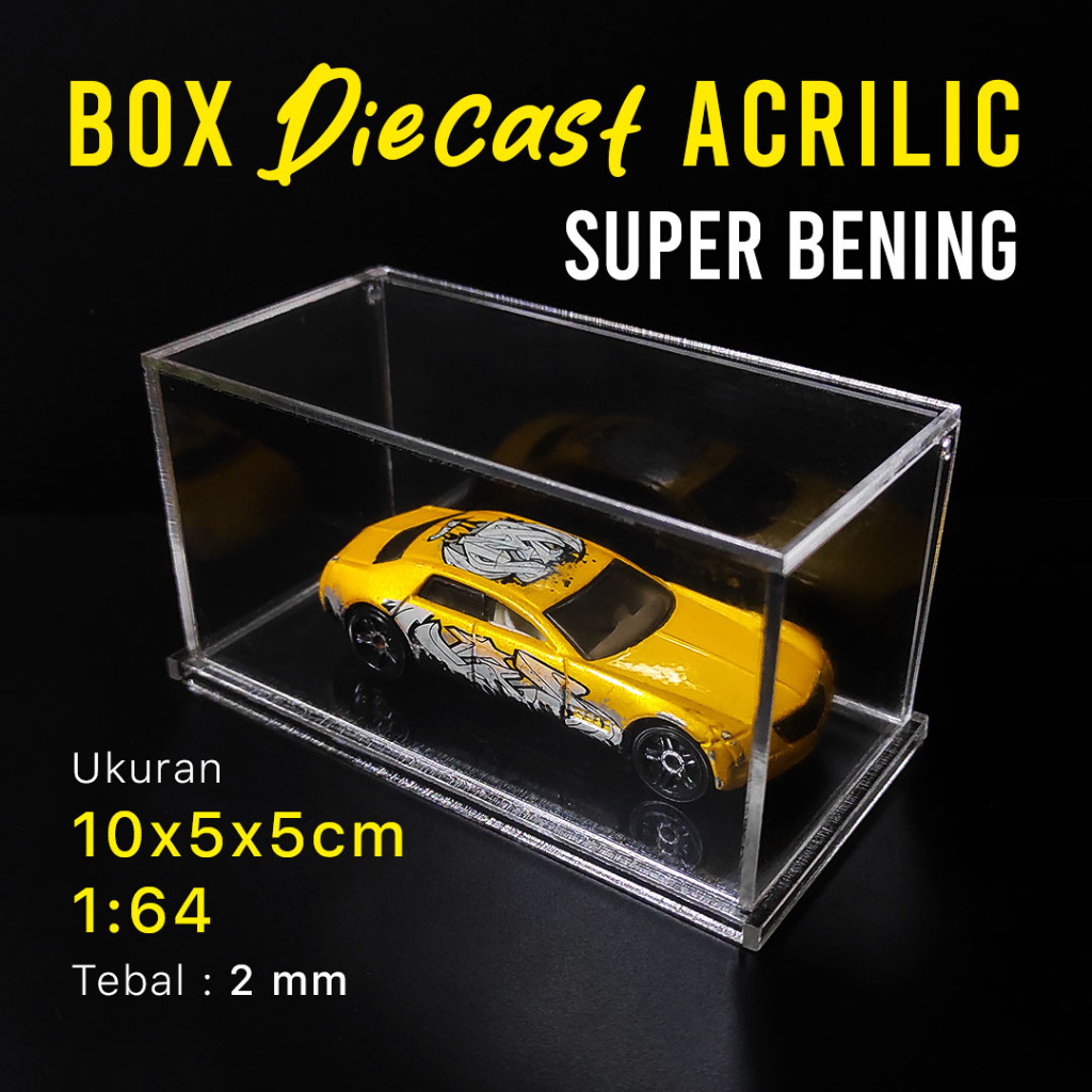 Jual Box Display Akrilik 2mm Kotak Acrylic Transparan Set Diecast ...