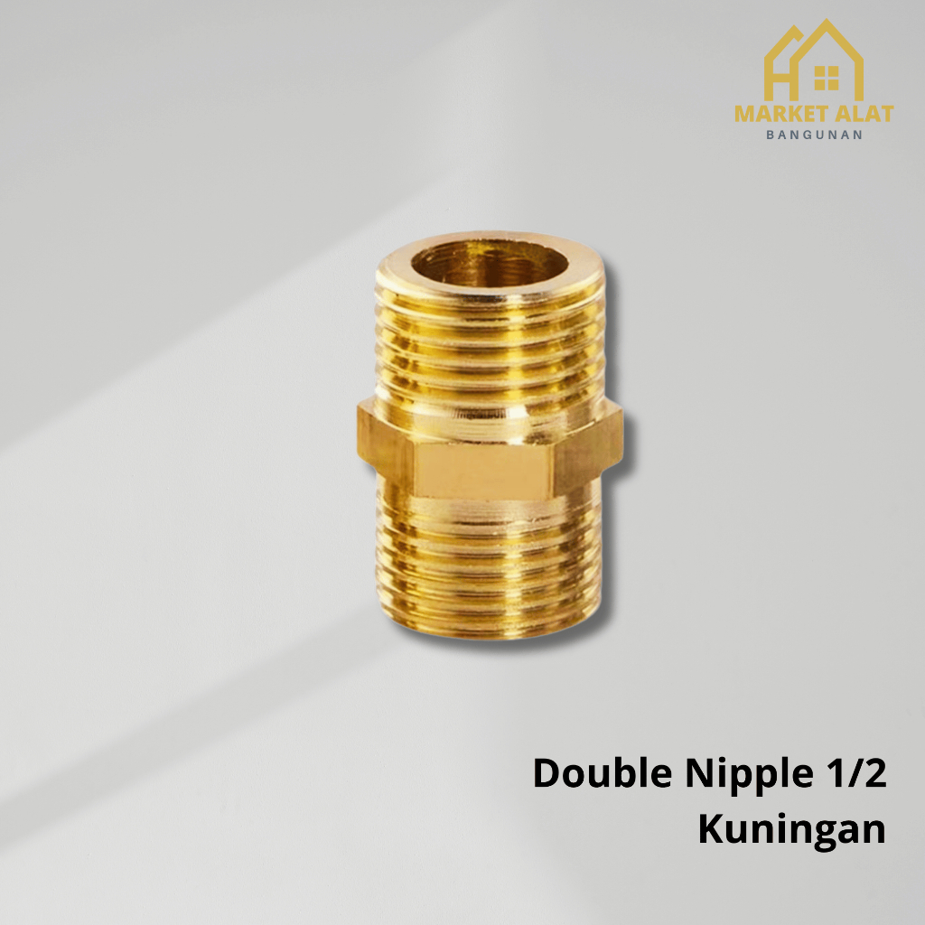 Jual Double Nepel 1/2 Bahan Kuningan / Dobel Nipple | Shopee Indonesia