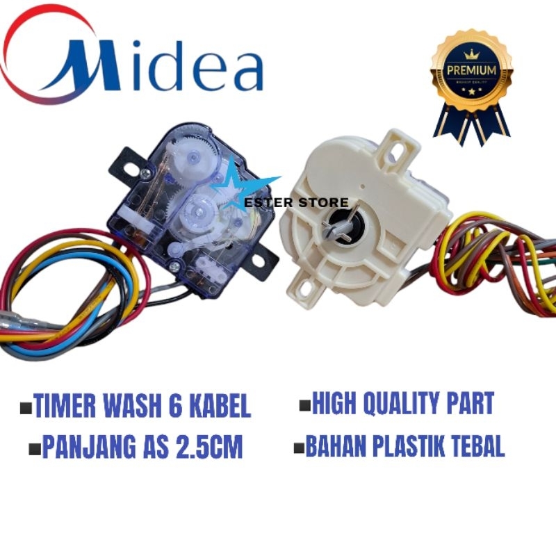 Jual Midea Timer wash 6 kabel/ Timer pencuci mesin cuci Midea 2 Tabung ...
