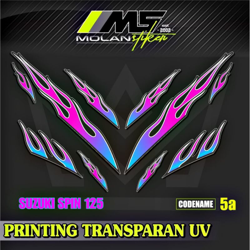 Jual Decal Sticker Striping Variasi Transparan Uv Suzuki SPIN Api SPIN ...