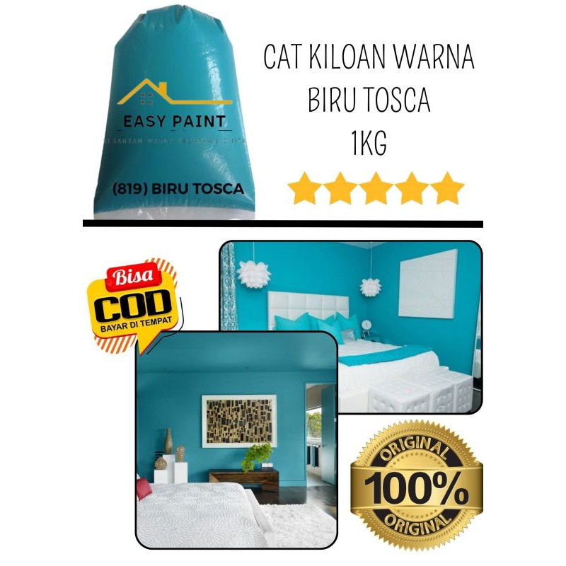Jual Cat tembok kiloan warna biru tosca Cat tembok kiloan kualitas ...