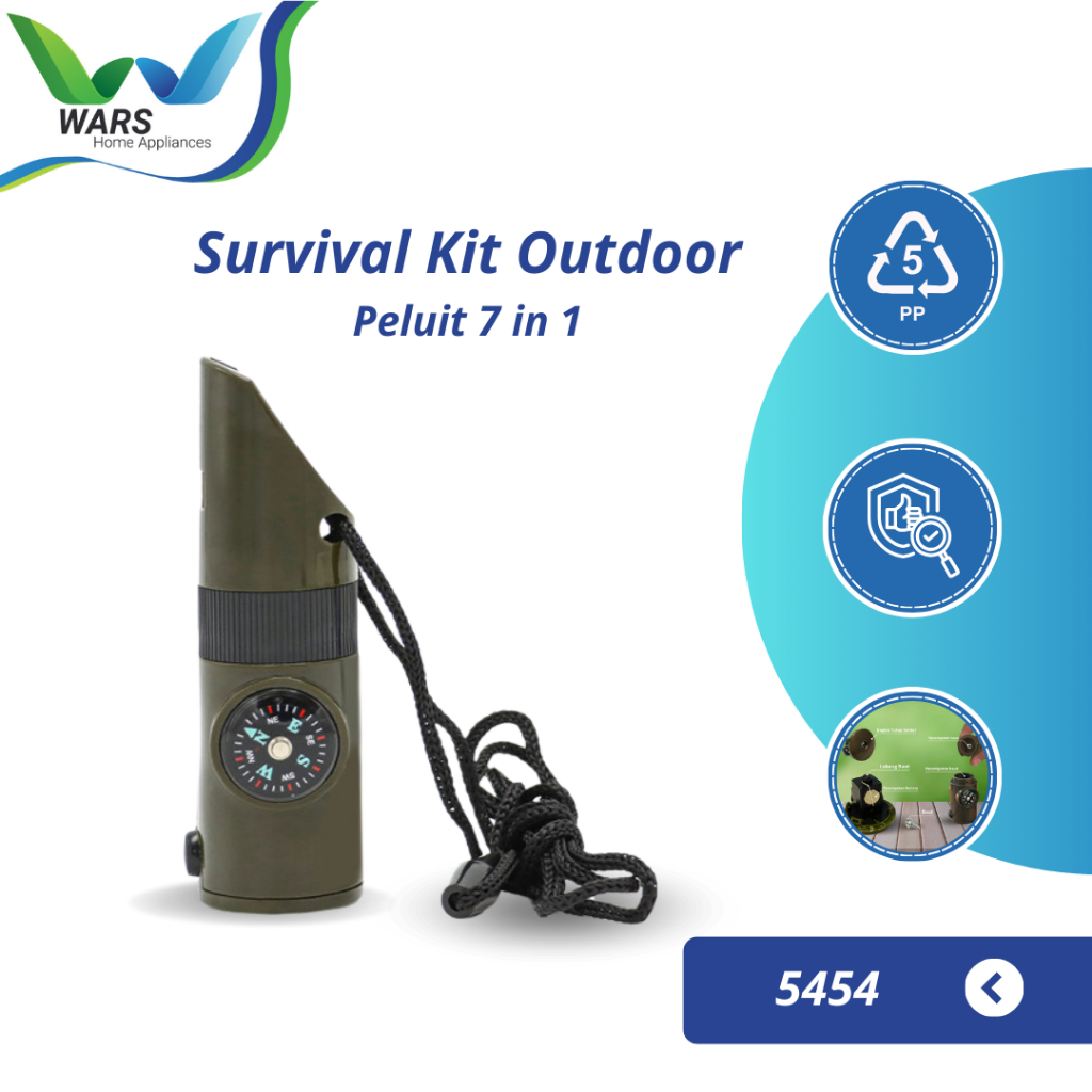 Jual WARS Sos 7 in 1 Survival Kit Outdoor Peluit Kompas Senter Kaca ...