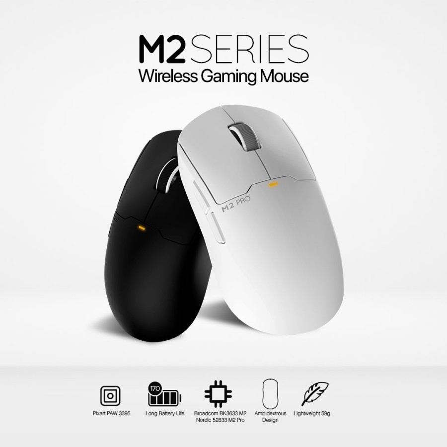 Jual Noir M2 4K Wireless Lightweight Gaming Mouse PAW 3395 | Shopee ...