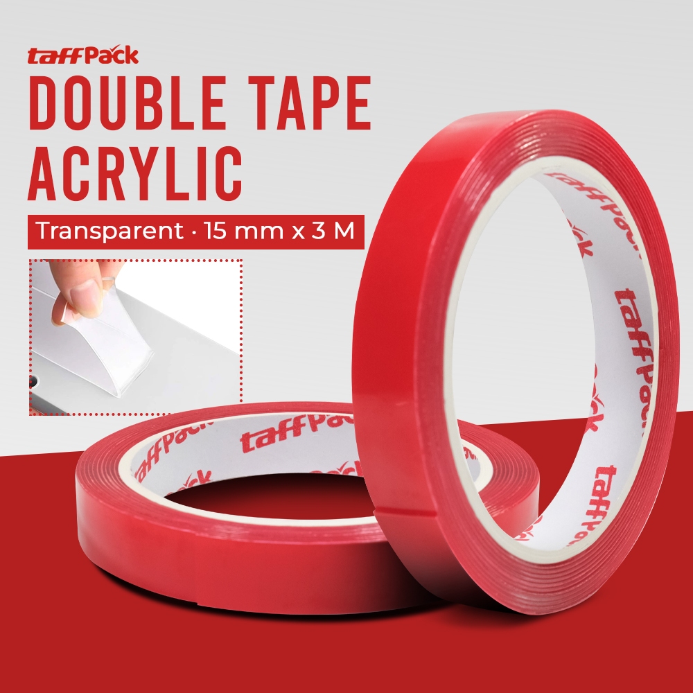 Jual Perekat Double Tape Acrylic Adhesive Transparent Sticker 15mmx3M ...