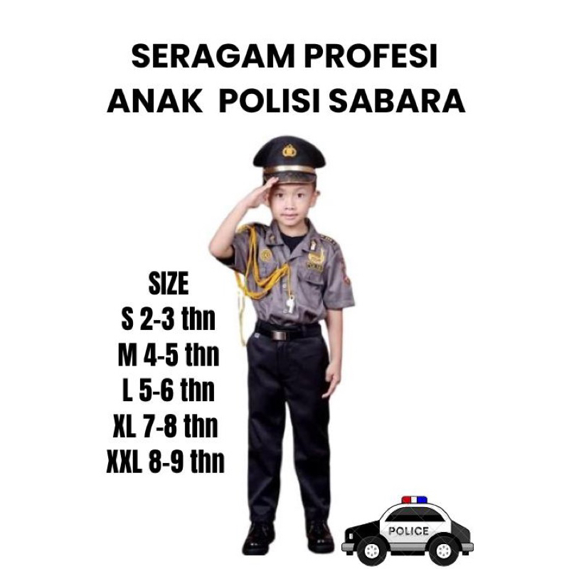 Jual SERAGAM COSTUM POLISI SABARA UNTUK ANAK ANAK / SERAGAM POLISI ...