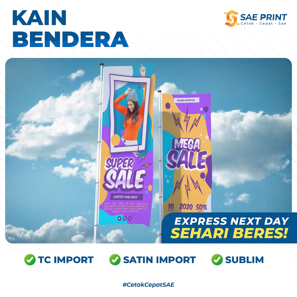 Jual CETAK KAIN BENDERA | SUBLIM | TC IMPORT | SATIN IMPORT | Shopee ...