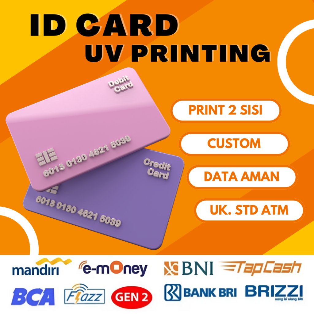 Jual Cetak Custom Print UV DESAIN ID CARD NAME TAG PVC RFID E-TOLL ...
