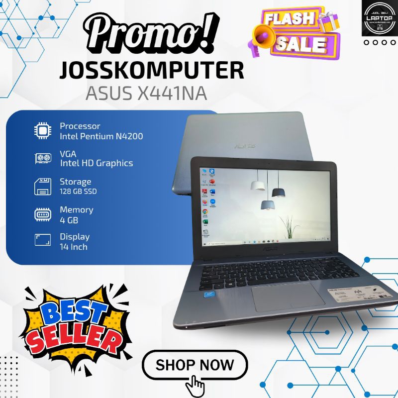 Jual ASUS X441NA INTEL PENTIUM N4200/ RAM 4GB/ SSD 128GB/ 14 INCH | Shopee Indonesia