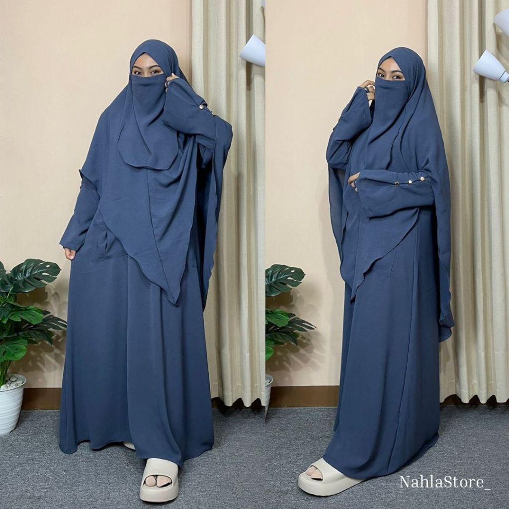 Jual MARYAM Abaya Set Basic Turky Gamis Umroh Muslim Syar'i Wanita ...