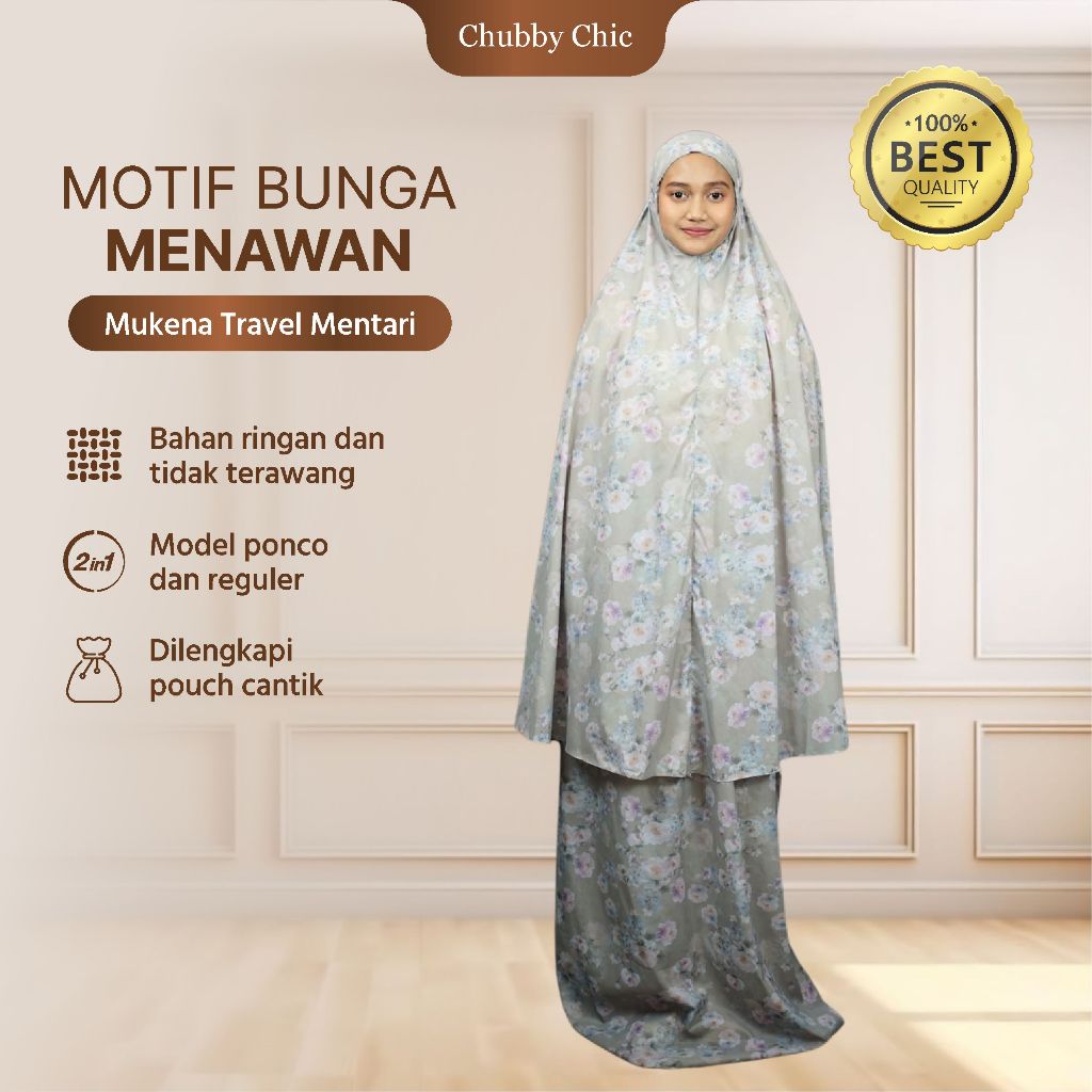 Jual Mukena Dewasa Traveling Mini Pouch 2 In 1 Bahan Parasut Korea ...