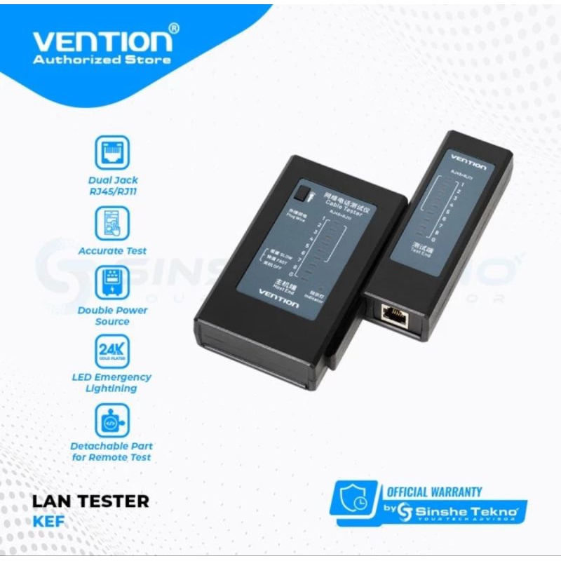 Jual Lan tester vention RJ45 RJ 11 ethernet / cable tester lan | Shopee ...