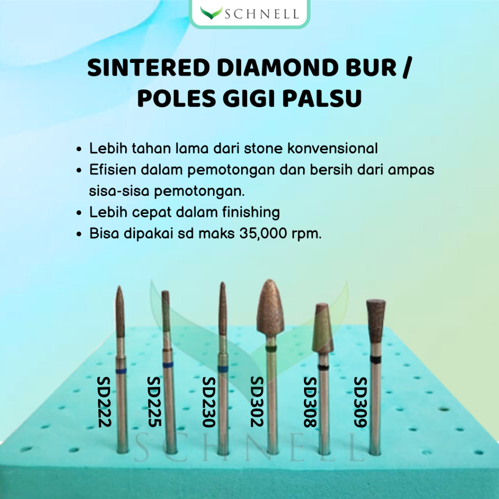 Jual Sintered Diamond Bur/bor dental polish gigi/poles gigi palsu ...
