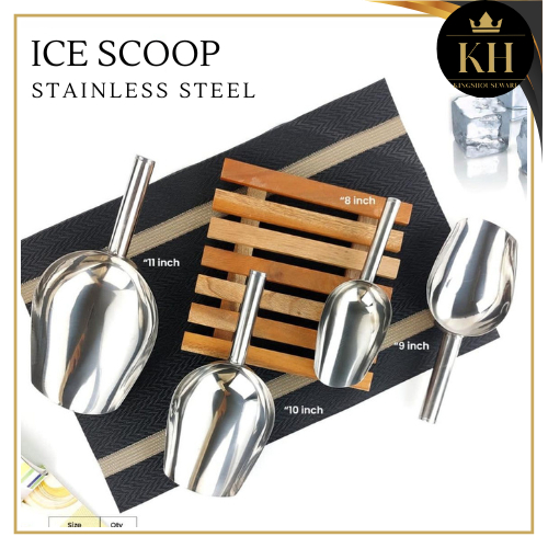 Jual KH - Sendok Sekop Ice Stainless 3 Ukuran / Ice Scoop Stainless ...