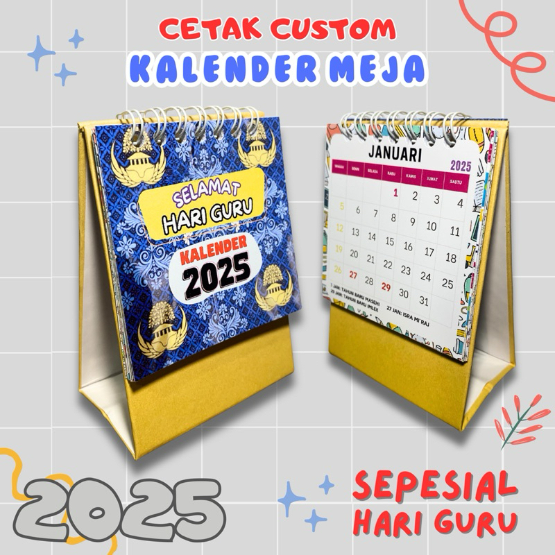 Jual Kalender 2025 Meja Custom HARI GURU - kalender Mini | Shopee Indonesia