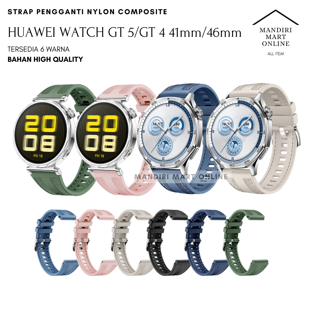 Jual Strap Huawei Watch GT 5 46mm 41mm Nylon Fluoroelastomer Composite ...