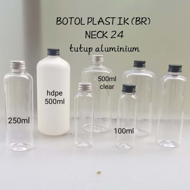 Jual BOTOL BR 100ml / 250ml / 500ml (Neck 24) tutup ALUMINIUM | Shopee ...