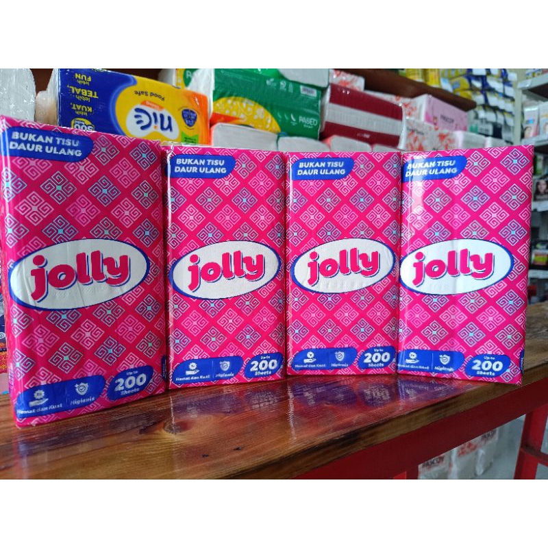 Jual tisu tissue jolly 200 sheet isi x4 pcs (multipack) | Shopee Indonesia