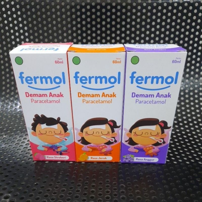 Jual Fermol Demam Anak Sirup Rasa Anggur 60 ml / obat demam anak ...