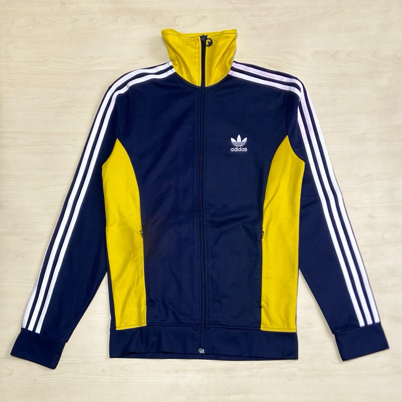 Jual Tracktop Adidas Europe navy yellow colourway | Shopee Indonesia