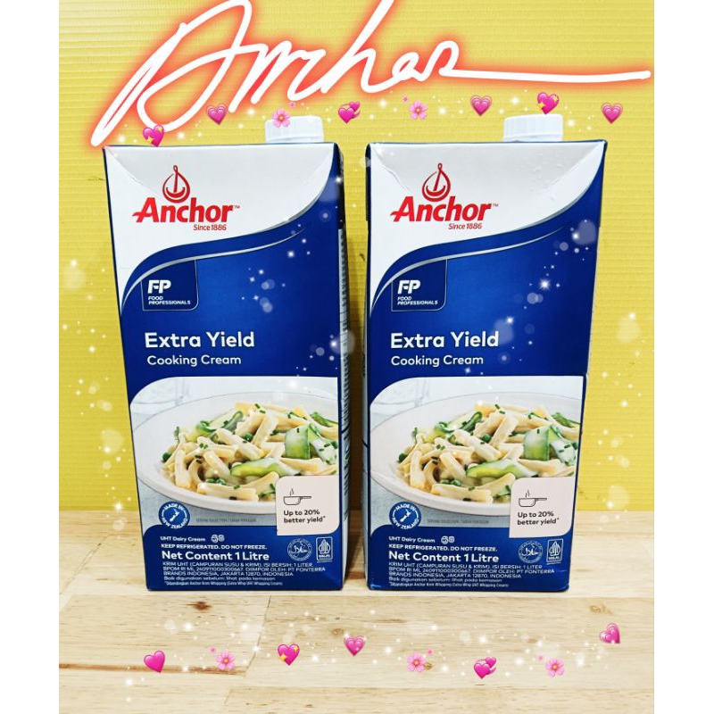 Jual ANCHOR COOKING CREAM EXTRA YIELD 1LITER/COOKING CREAM | Shopee ...