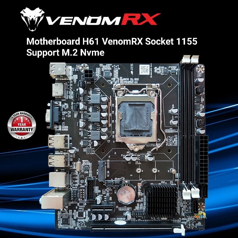 Jual Motherboard H61 VenomRX Socket 1155 Support M.2 Nvme Garansi 1 Tahun | Shopee Indonesia