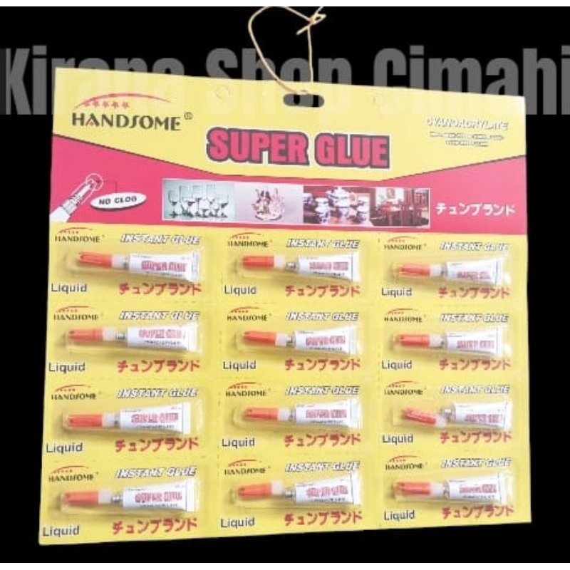 Jual SUPERGLUE HANDSOME ISI 12 PCS / LEM INSTAN /LEM SUPER / LEM G ...