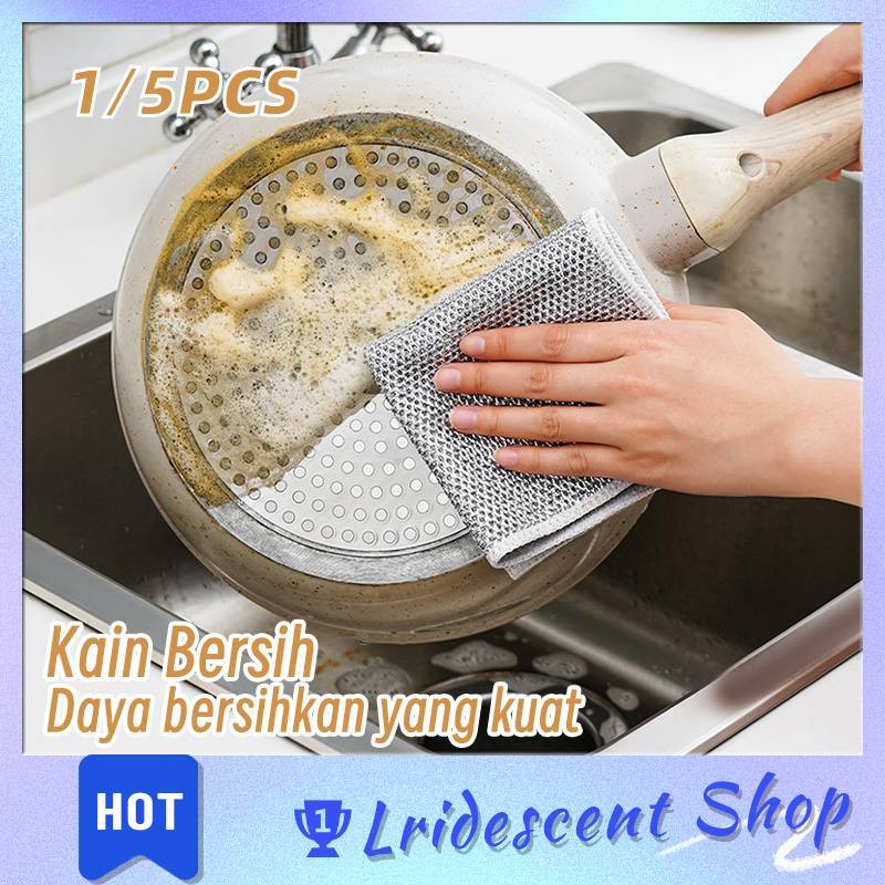 Jual Kain Lap Dapur Kawat Isi 1/5pcs / Kain Lap Dapur Uk 20x20cm Besi ...
