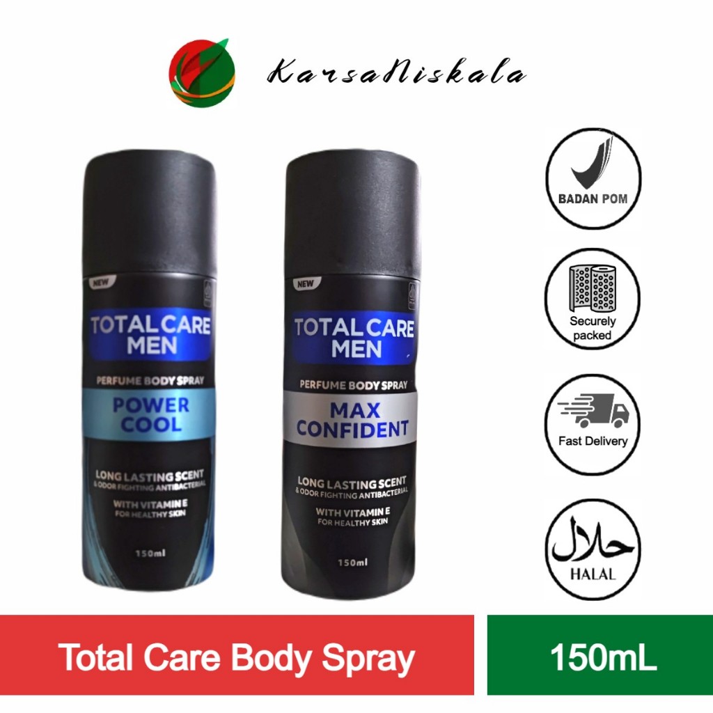 Jual Total Care Men Perfume Body Spray Max Confident / Power Cool | Shopee Indonesia