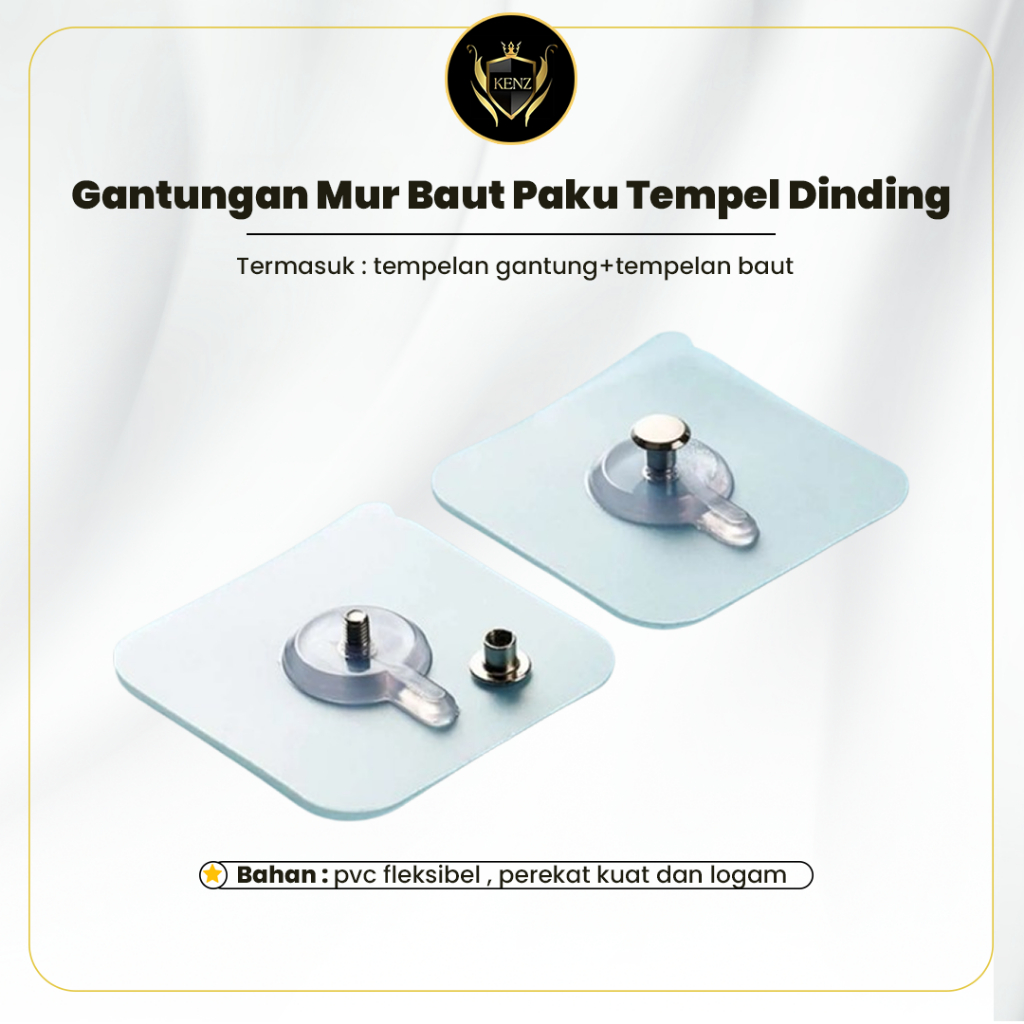 Jual Gantungan Mur Baut Paku Tempel Dinding (6 PCS) Serbaguna Bingkai ...