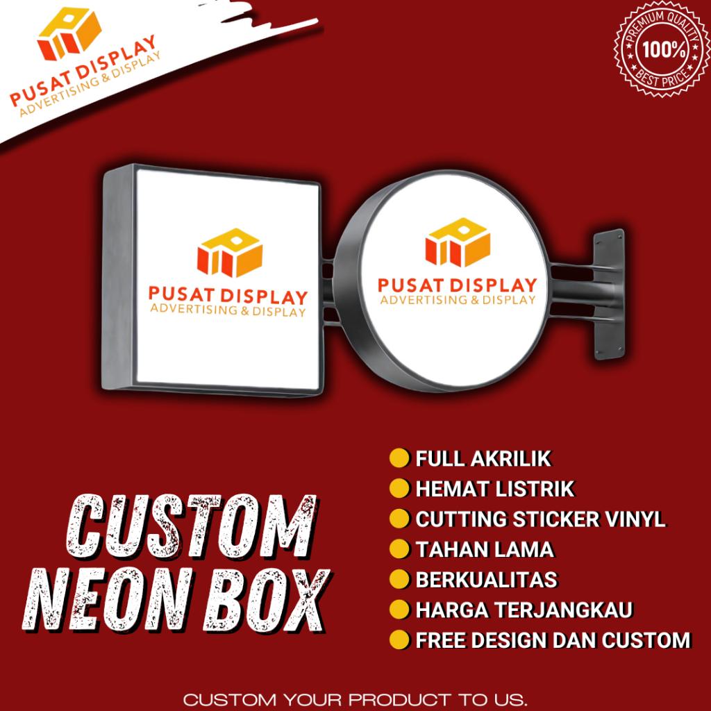 Jual Neon Box Custom Indoor dan Outdoor / Neon Box Bulat Custom / Neon ...