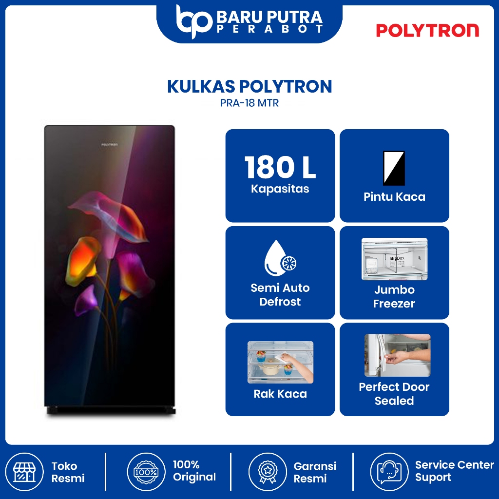 Jual Kulkas Polytron 1 Pintu Belleza Varia 180 liter PRA 18 MTR ...