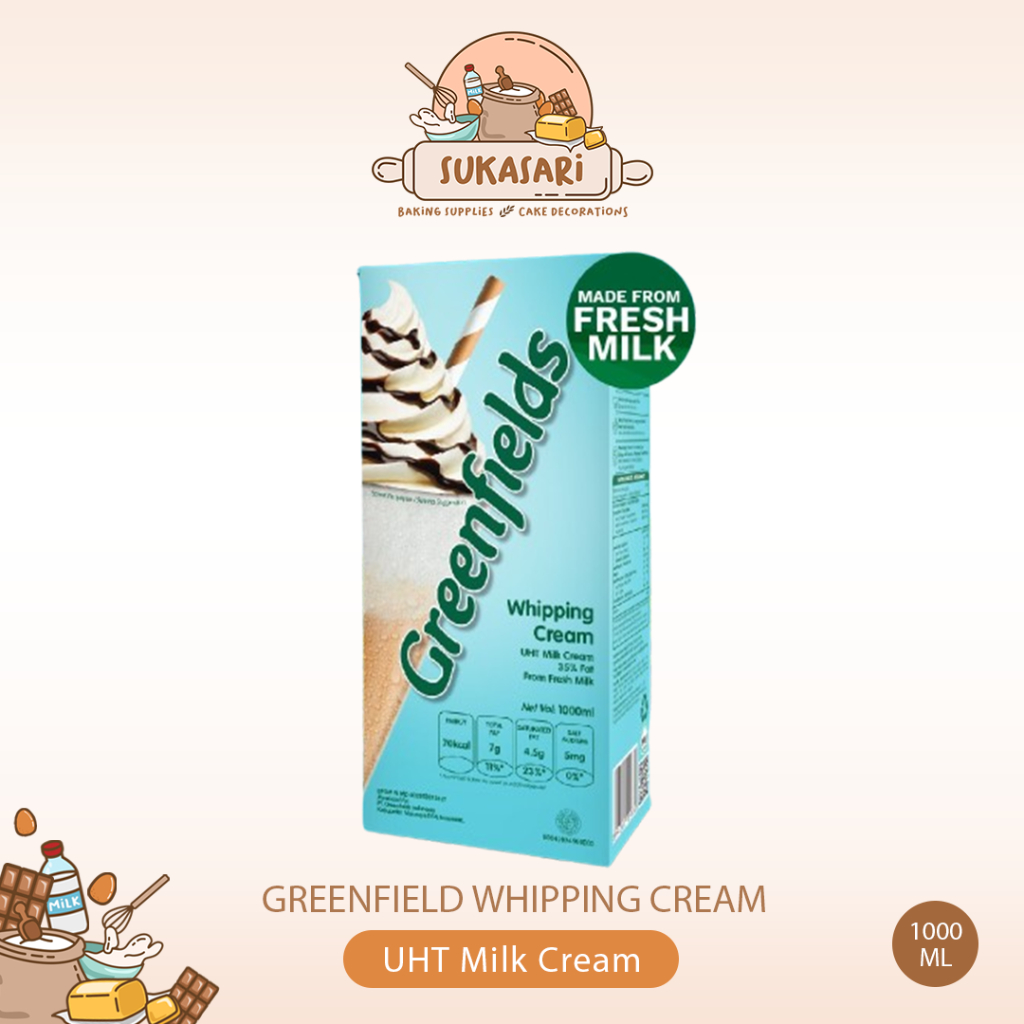Jual Greenfields Whipping Cream 1 liter dairy heavy krim kental 1lt ...