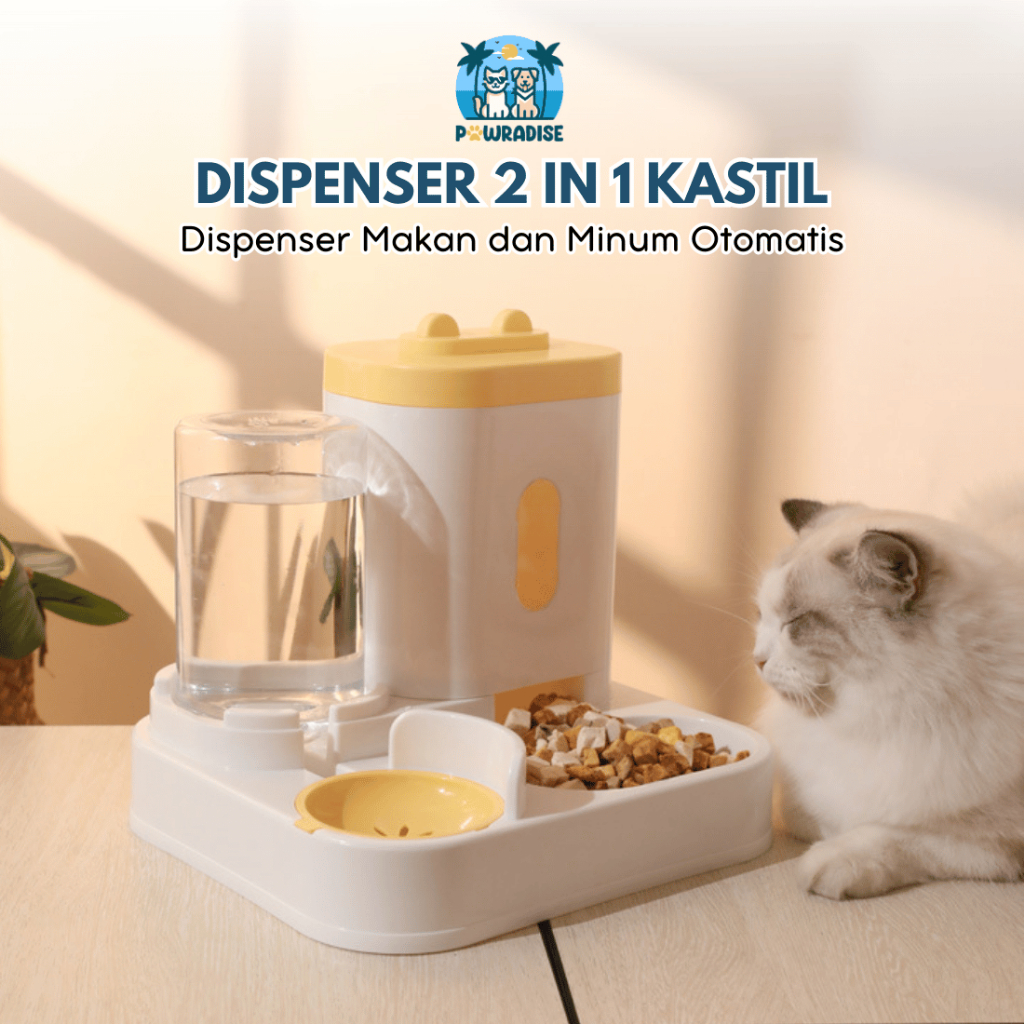 Jual Pet Feeder Dispenser Makan Minum Bentuk Kastil 2 in 1 Otomatis ...
