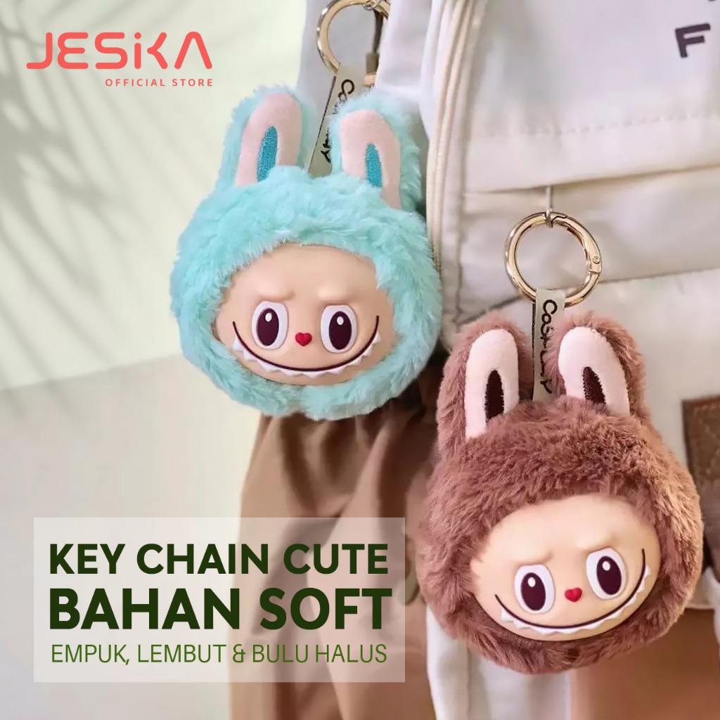 Jual Gantungan kunci boneka kepala head labubu keychain smile skena ...
