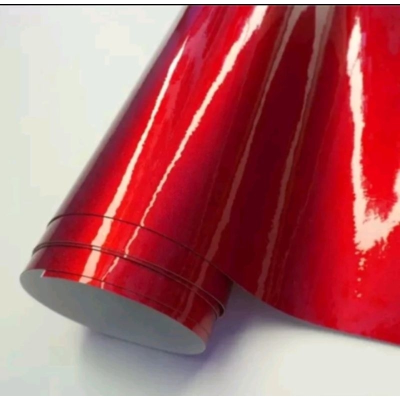 Jual Sticker Skotlet Merah Metalic Glossy (per 10cm) | Shopee Indonesia