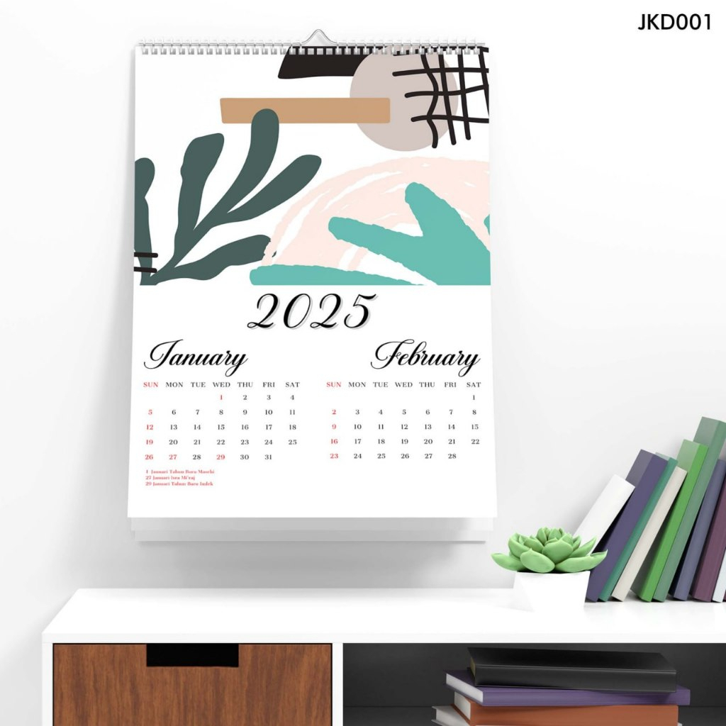 Jual Kalender Dinding 2025 Motif Aesthetic Ukuran A3 7 Lembar Hiasan ...