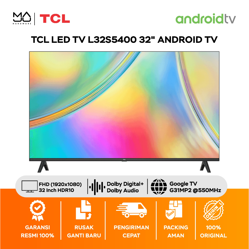 Jual TCL 32S5400 LED Smart Google TV 32 Inch HD HDR 10 | L32S5400 - Garansi Resmi | Shopee Indonesia