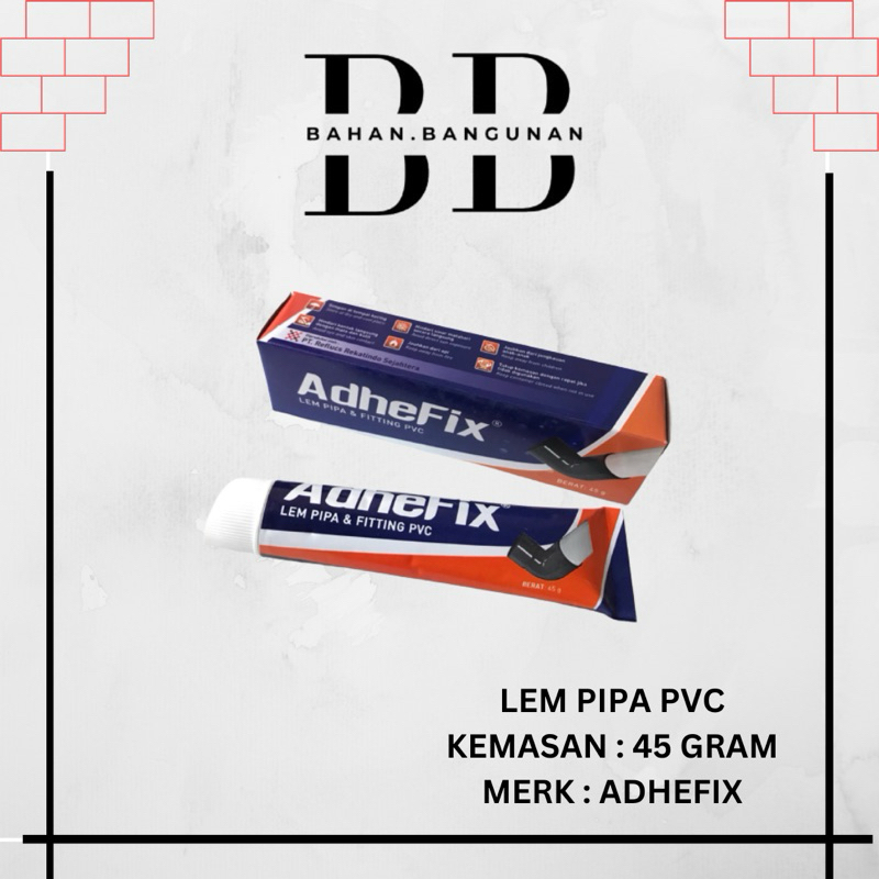 Jual Lem pipa PVC adhefix 45 gram 45gr lem paralon / lem tube / lem pvc ...