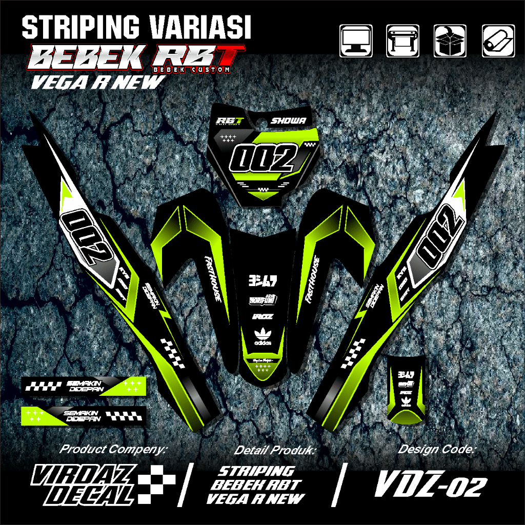 Jual Sticker Striping Yamaha VEGA R NEW MOTOR RBT BEBEK MODIF/BEBEK ...