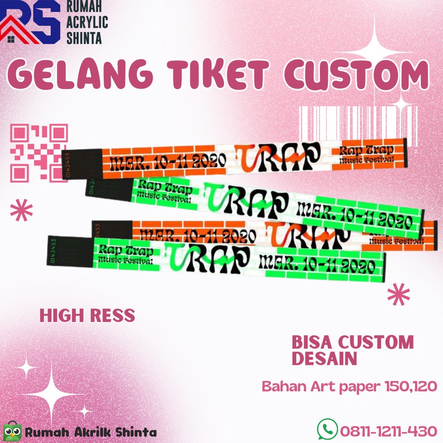 Jual Cetak Wristband Playground/wahana cetak tiket gelang event ...