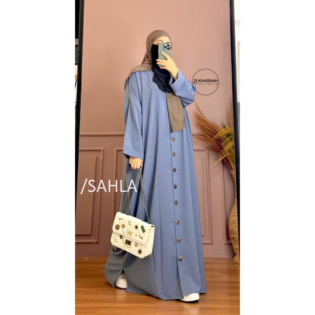 Jual Abaya Gamis Kancing Terbaru Bahan Linenrose Sahla By Khadijah ...