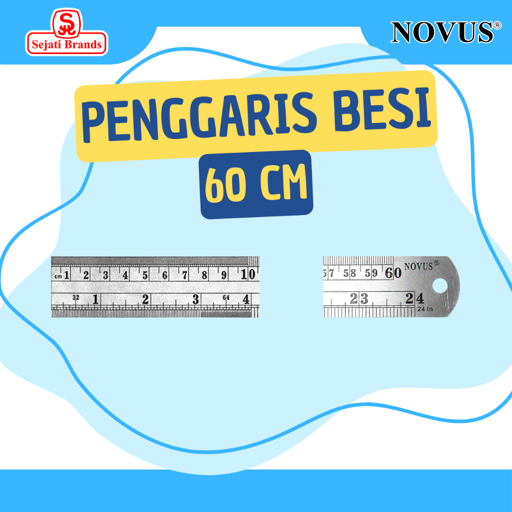 Jual Novus Penggaris Besi/ Ruler Besi 60 cm Tebal 0,7mm | Shopee Indonesia