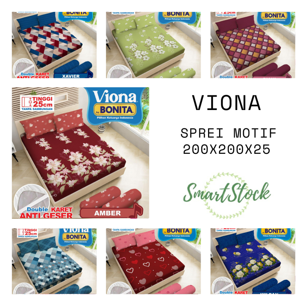 Jual Ss Sprei VIONA By Bonita 200 200x200x25 Extra King Size 200x200 ...