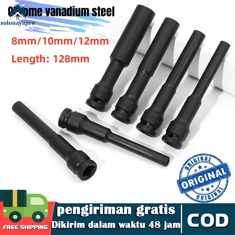 Jual 4PCS 130MM Extra Panjang Mata Kunci Shock Impact High Torque 1/2" Hex Lug Nut Socket Head ...